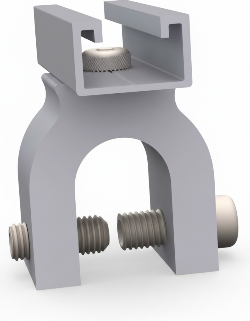 TMR08 rounded-seam clamp with short rail - Solar Warehouse Pte Ltd